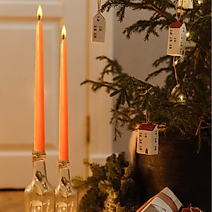 10 inch Orange Taper Candles-Set of 4 Tapered Candle -Dripless and Smokeless,Tall Candlesticks, Home Dinner, Party, Wedding, Halloween, Churches,Christmas Candles