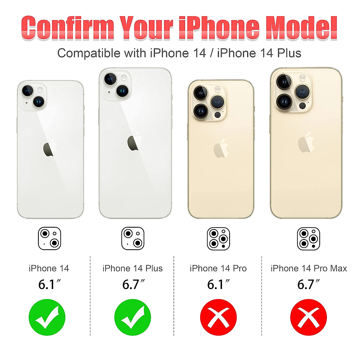 AGVEE 3+3 for iPhone 14 6.1" / 14 Plus 6.7" Camera Lens Protector, Bling Diamond & Bling Glitter Metal Ring 9H Tempered HD Glass Camera Protector Cover Film, Bling-Silver