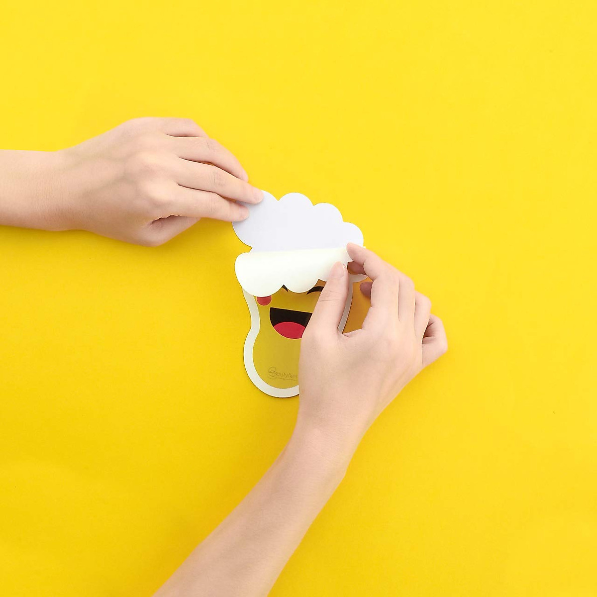 Beautyflier Yellow Cartoon Kids Footprint Stickers (20 Pairs) - Waterproof PVC Material, Self-Adhesive, Social Distance Guides for Nursery, Party, School, Wall & Floor Decor