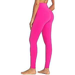 Sunzel Workout Leggings for Women, Squat Proof High Waisted Yoga Pants 4 Way Stretch, Buttery Soft, Hot Pink, Small
