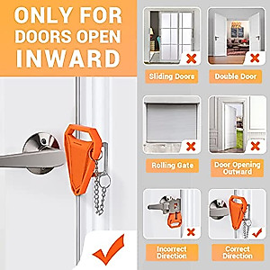 Portable Door Lock for Travel Hotels: Extra Safety Hotel Door Locks for Travelers, Apartment Home Security Bedroom Hotel Room Locks from Inside Device