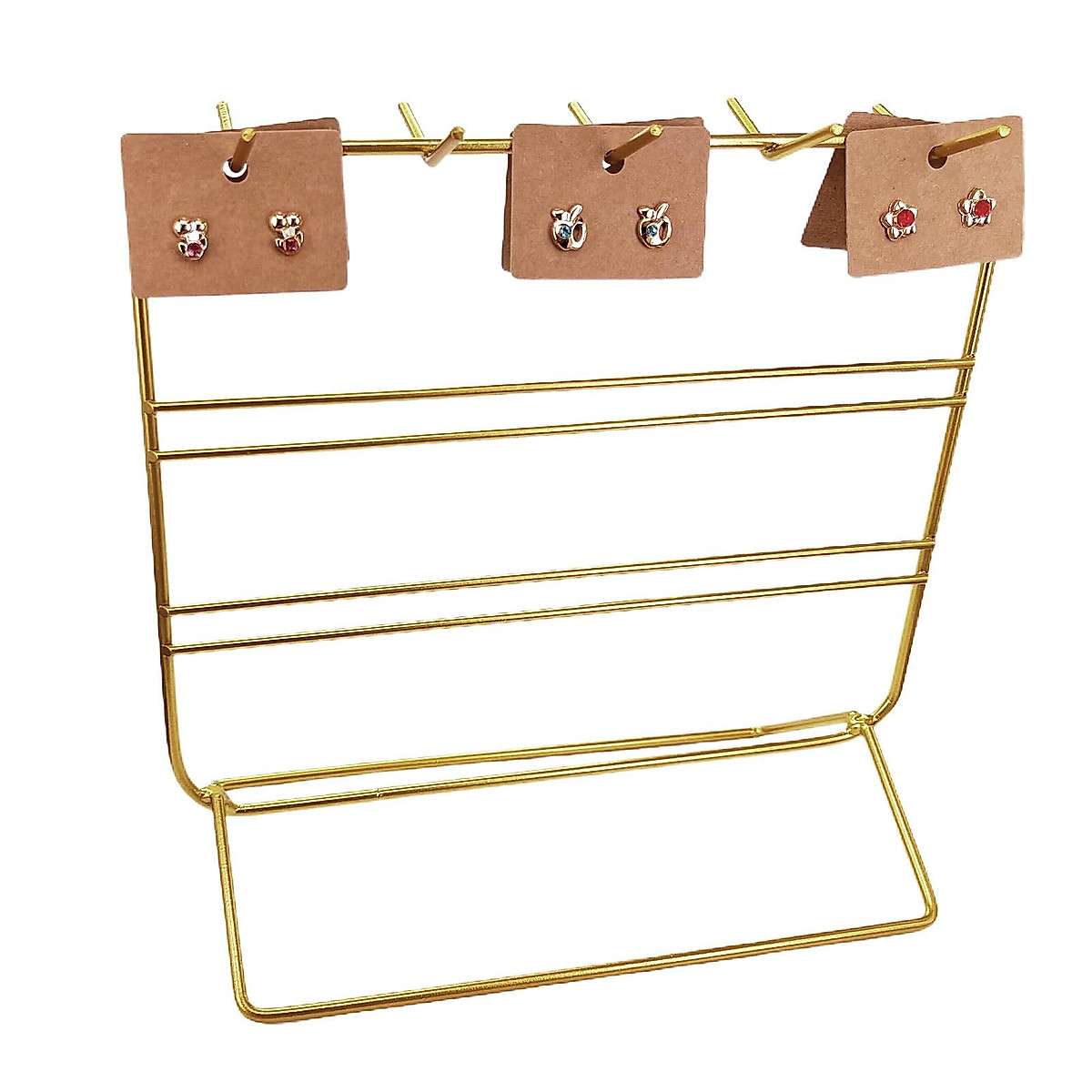 TIAMALL 200 PCS Earring Cards Earring Card Holder Hanging Earrings Card Earring Display Cards Kraft Paper Tags Earring Packaging (Brown)