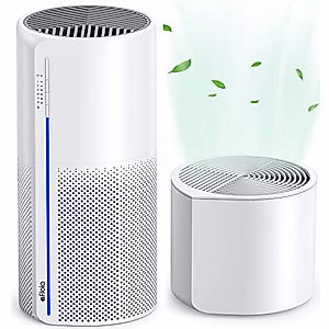 Afloia 2 in 1 HEPA Air Purifier with Humidifier, 3 Stage H13 Filters for Home Allergies Pets Hair Smoker Odors, Evaporative Humidifier, Auto Shut Off, Quiet Air Cleaner with Seven Color Light,MIROPRO