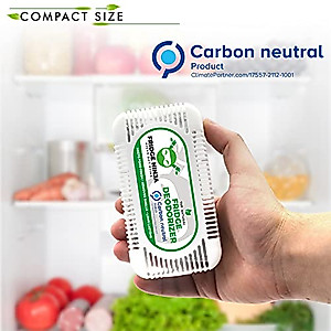 Fridge Deodorizer (8 Pack) - More Effective Than Baking Soda - Natural and Unscented Activated Charcoal Refrigerator Deodorizer - Fridge Odor Eliminator for Freezers, Coolers, and Lunch Boxes