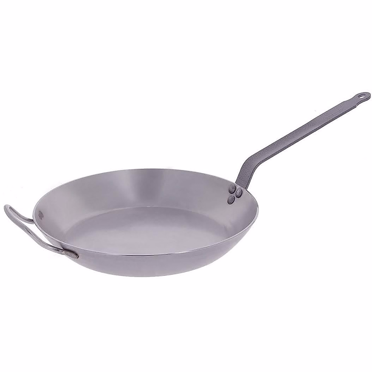 DE BUYER 5110.36 Carbone Plus Heavy Quality Steel Round Lyonnaise Frying Pan, 36 cm Diameter