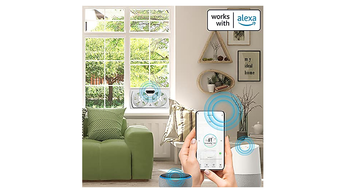 ASPEN Smart Window Dual Fan with WiFi Control | Energy Efficient & Quiet