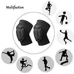 ONTYZZ Knee Pads with Non-Slip Bandage Thickening Anti-Collision EVA Sports Knee Pads for Volleyball Basketball Football Dancing Working Gardening Cleaning Breathable Knee Pads for Men Women Black/L