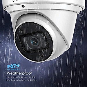 Amcrest 4K POE Camera AI Human/Vehicle Detection, UltraHD 8MP Outdoor Security Turret POE IP Camera, 3840x2160, Wide Angle, IP67 Weatherproof, MicroSD, Built in Mic, White (IP8M-T2669EW-AI)