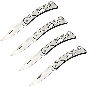 WWZJ Stainless Steel Self-Defense Folding Pocket Knife With Bottle Opener, Mini Knife(4 knives)