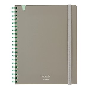 KOKUYO Sooofa Soft Ring Notebook, 0.2 inch (4 mm) Grid Ruled, 80 Sheets, B6 Deformation, Warm Gray, Japan Import (SU-SV748S4-M)