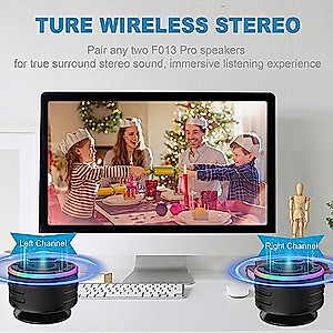 BassPal Bluetooth Speakers, IPX7 Waterproof Shower Speaker, Portable Speaker with LED Display, FM Radio, Suction Cup, Light Show, Built-in Mic, Best Gifts for Pool Beach Home Party Travel Outdoors