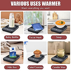 Coffee Warmer for Desk - Electric Candle Warmer, Coffee Mug Warmer with Timer, 6 Temp Mug Warmer, LED Display Smart Coffee Cup Warmer, Mug Heater for Coffee Black