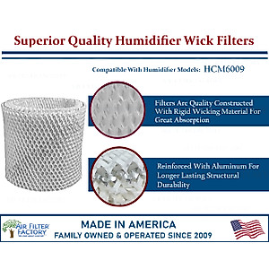 Air Filter Factory Replacement for Honeywell HCM6009 Humidifier Wick Filter