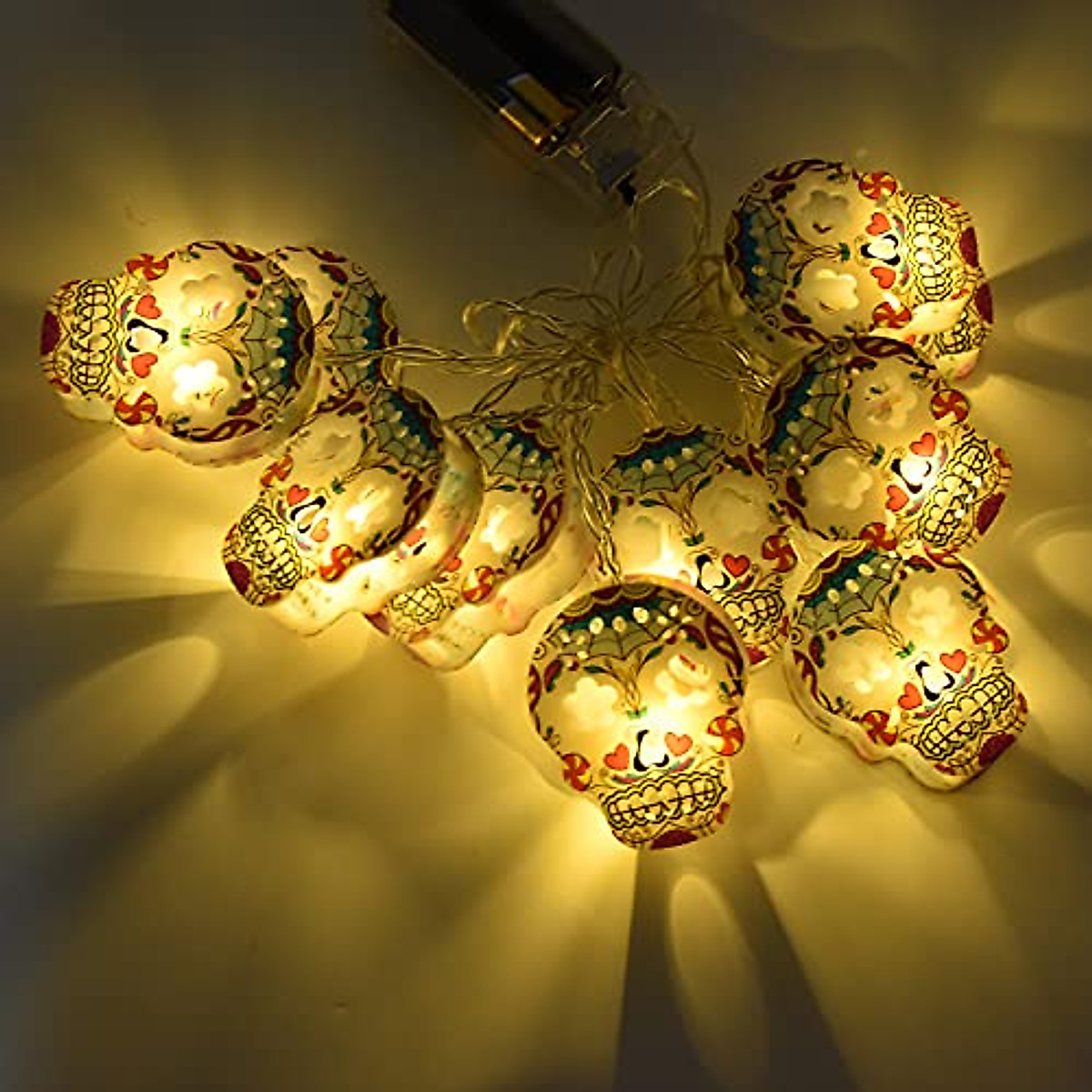 Yivibe Halloween String Lamp, Flexible Battery Operated Lightweight LED String Light for Courtyard for Garden for Home