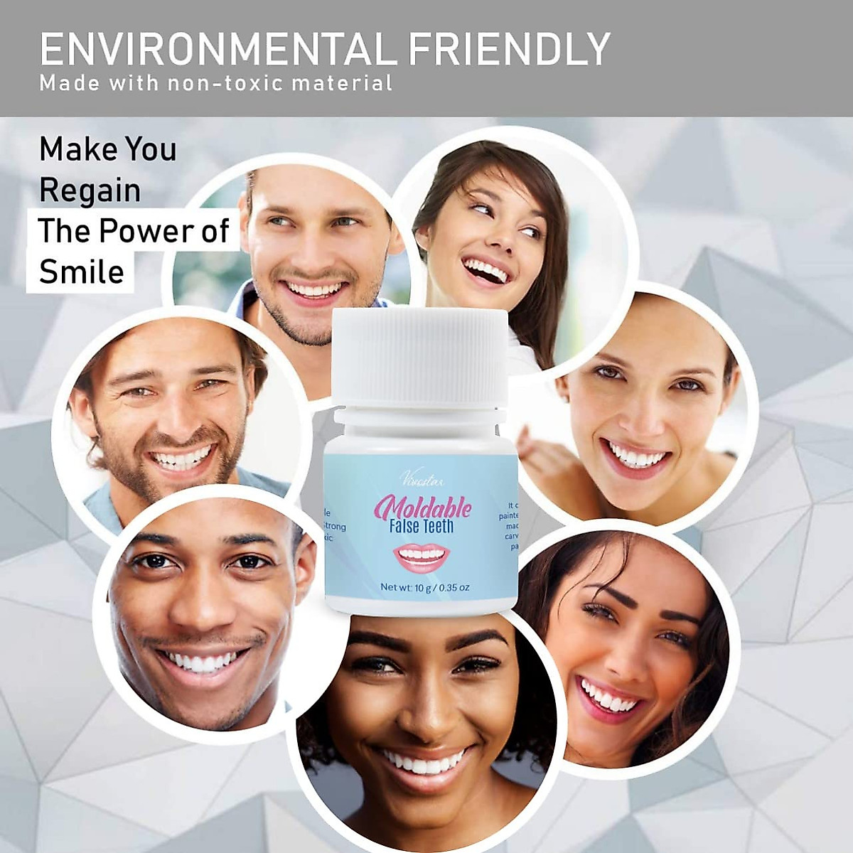F.ZENI Teeth Repair Kit, Temporary Teeth Replacement Kit, Do it Yourself Thermal Fitting Beads, Moldable False Teeth for Snap On Instant and Confident Smile