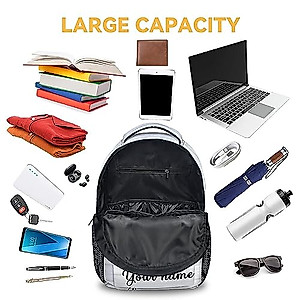 CUSPCOD Personalized Highland Cow Backpack for Girls Boys, 16 Inch White Backpacks for School, Cute, Adjustable Straps, Durable, Lightweight, Large Capacity Bookbag for Kids