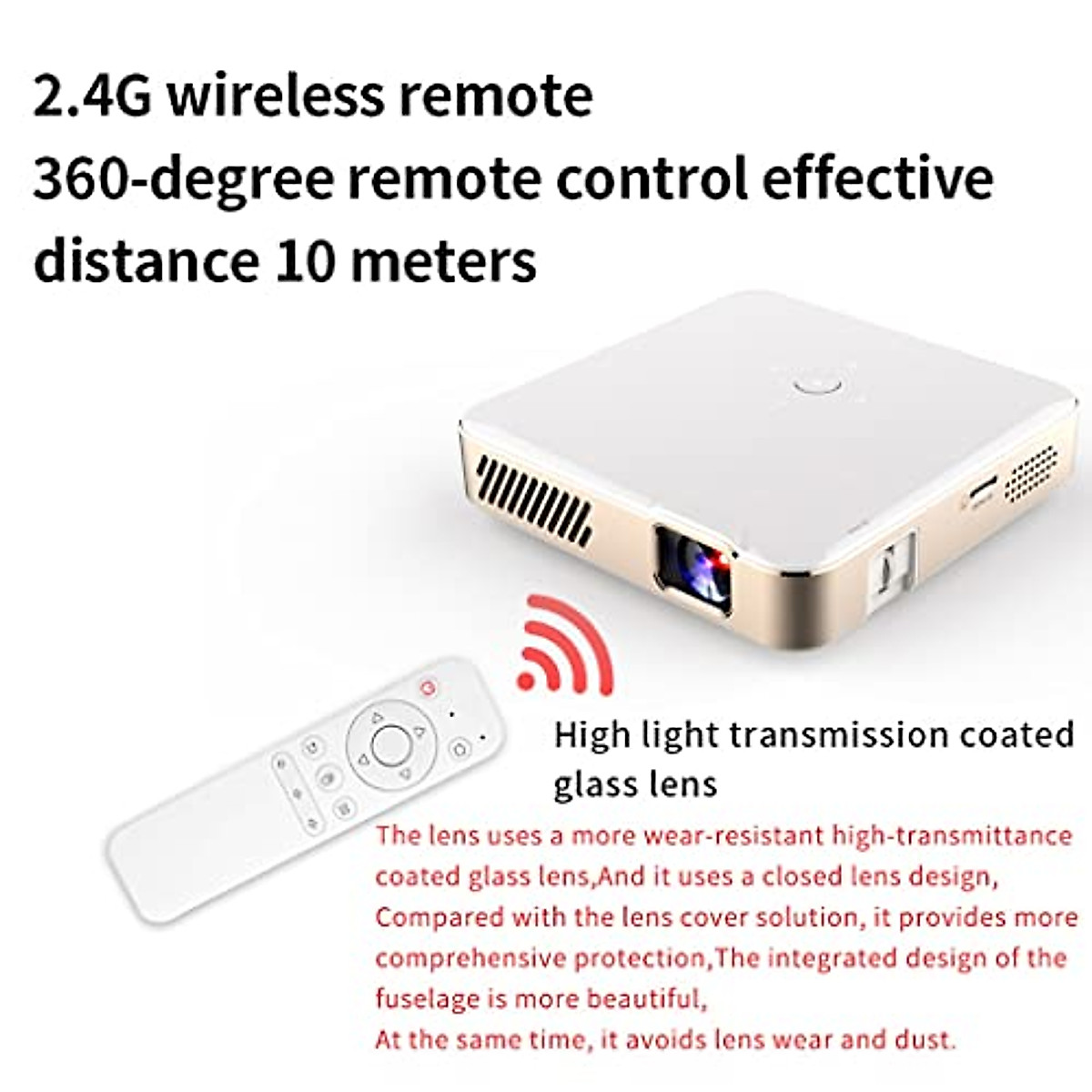 CXDTBH S350 Mini Dlp Projector Smart Tv Android 9.0 Pico Protable 1080p Outdoor 4k Cinema for Smartphone ( Color : E )