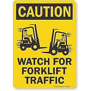 SmartSign "Caution - Watch for Forklift Traffic" Sign | 10" x 14" Aluminum - S2-0594-AL-14