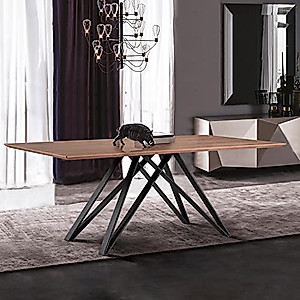 Armen Living Modena Dining Table, Matte Black 79 x 30 x 39.5