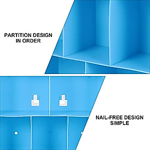 DOITOOL Wall Mounted Shelves Floating Shelves Wall Mounted Plastic Non Drilling Adhesive Bathroom Organizer Ledge Shelf Rack for Bedroom Living Room Bathroom Office (Blue) Wall Mounted Shelf