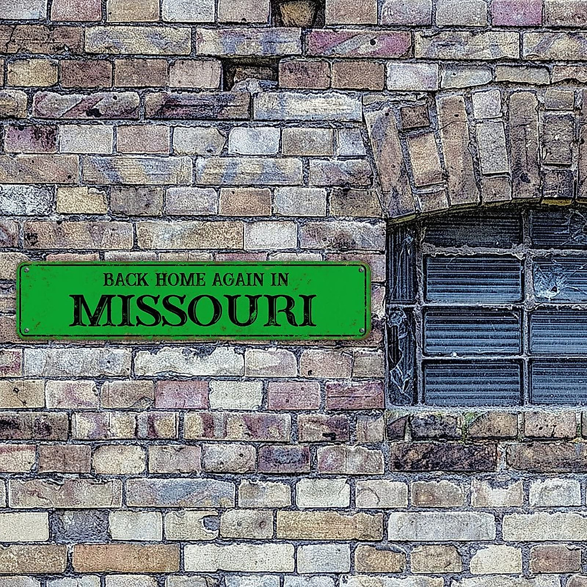 Gate Home Décor Metal Signs Outdoor Back Home Again in Missouri Decorative Gifts Posters USA American State Outline Customized Metal Plaque for Pubs Club Front Door Terrace Wall Décor 4x18in