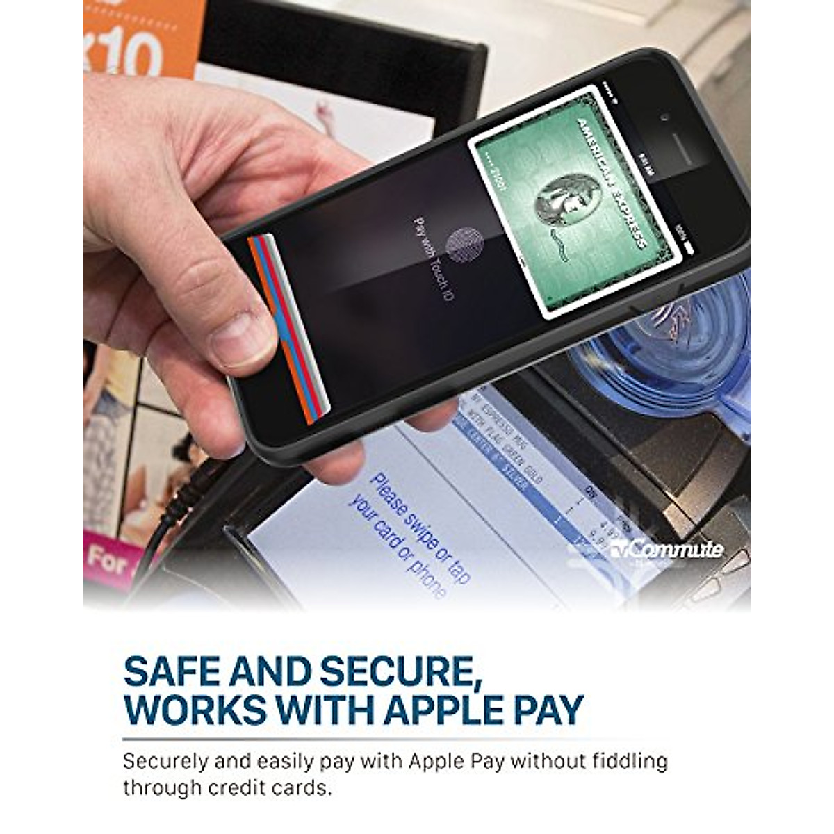 VENA vCommute Wallet Case Compatible with Apple iPhone SE3 2022 / SE 2020, iPhone 8 7 (4.7"-inch), Flip Leather Cover Card Slot Holder with Kickstand - Space Gray