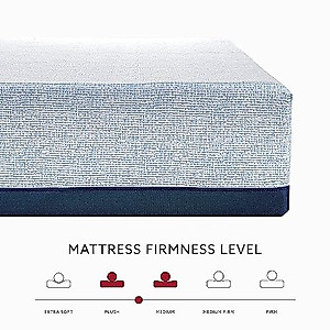 SWISSLUX 14-Inch Queen Size Mattress, iCOOL Tech and Cooling Gel Infused Medium Plush Memory Foam Mattress, CertiPUR-US Certified, Bed-in-a-Box, White, Queen Size (80" L x 60" W x 14" H)
