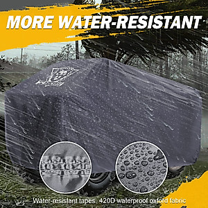 XYZCTEM Premium ATV Cover,420D Oxford Fabric Protection Against Water, UV, Wind. Quad Cover for Can-am,Suzuki,Kawasaki, Honda, Yamaha, Polaris,and More.4 Wheeler Accessories(Grey,82 inch)