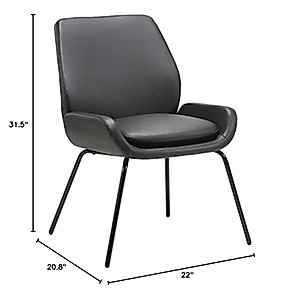 Lorell U Shaped Guest Chair, Black