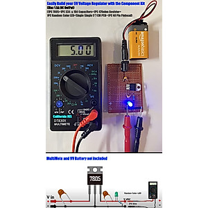 California JOS Electronics Component Fun Kit (Breadboard Super Kit) Bundle with Breadboard Cable Resistor, Capacitor, LED, Potentiometer, for Arduino, Respberry Pi
