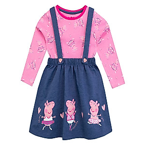 Peppa Pig Girls Pinafore Dress and Top Set Multicolored 3T