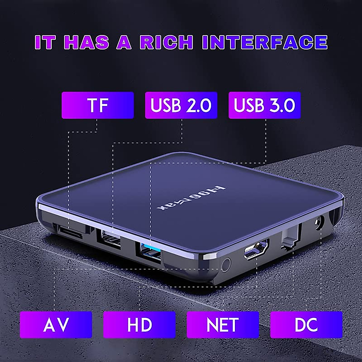 Android 12.0 H96 Max TV Box 4GB RAM 64GB ROM RK3318 Quad Core CPU Support Dual WiFi 2.4G+5G/4K/3D BT 4.0 Smart TV Box