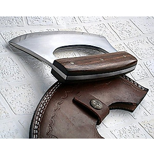 RK-TTC-110 Handmade 440C Stainless Steel Ulu kitchen Knife - Wood Handle