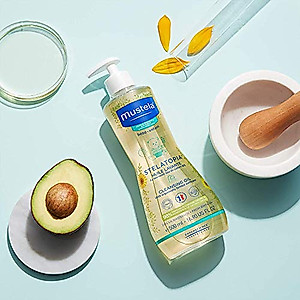 Mustela Stelatopia Eczema-Prone Skin Cleansing Oil - Baby Body Wash with Natural Avocado & Sunflower Oil - Fragrance-Free & Tear Free - 16.9 fl. oz.
