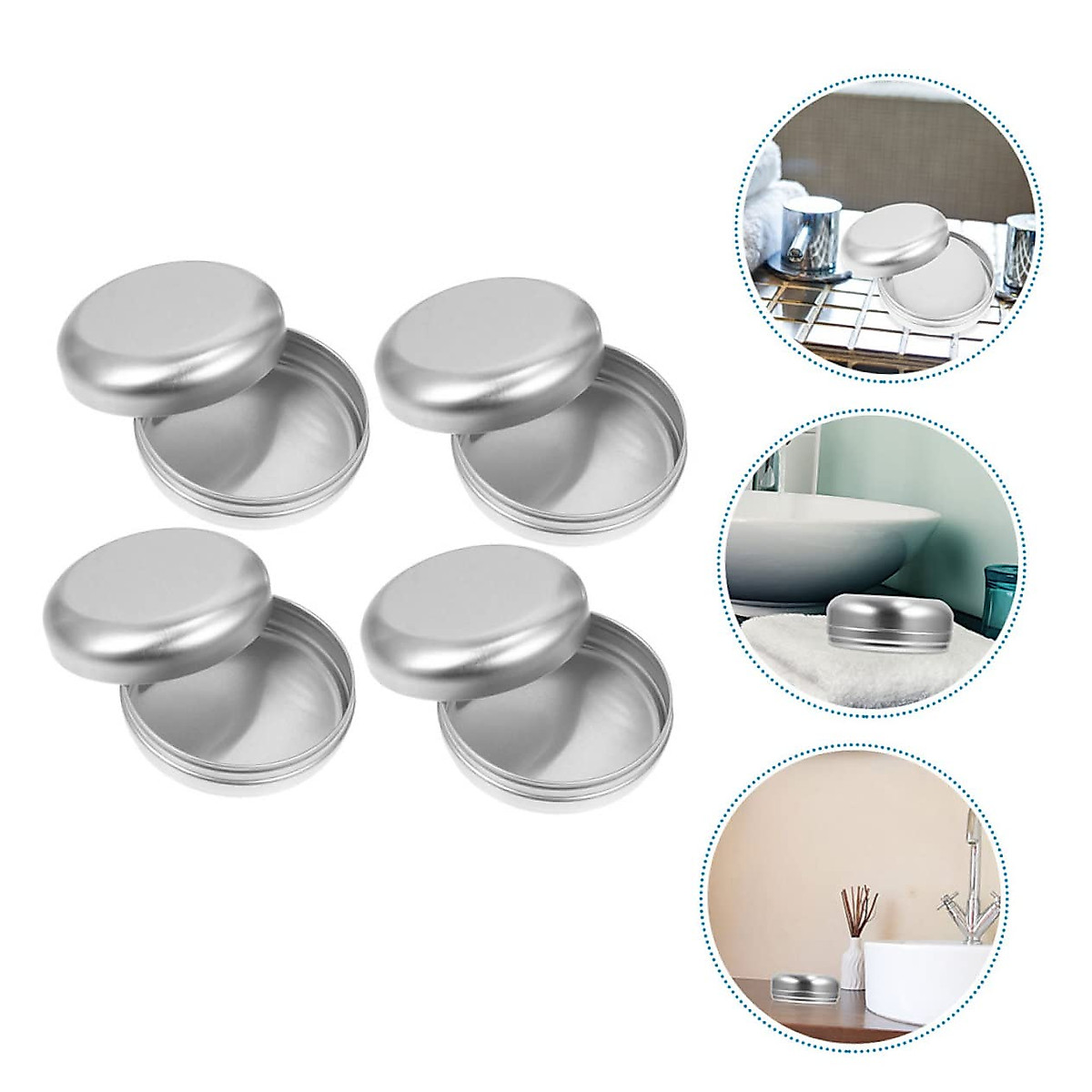GOOHOCHY 4 Pcs Aluminum Soap Boxes Multi Function Containers for Makeup Earphones and Household Supplies Portable