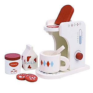 OsetToys Kids Coffee Maker Playset, Wooden Coffee Set Play to Learn Coffee Making Routine , Multi - Pretend Play Kitchen Accessories Kids Coffee Maker Play Set for Girls and Boys