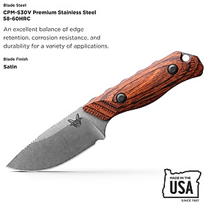 Benchmade - Hidden Canyon Hunter 15017 Fixed Blade Hunting Knife with Wooden Handle (15017)