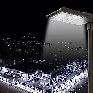 Adiding 150W LED Parking Lot Lights 19500LM LED Dusk to Dawn Outdoor Lighting-600W HID/HPS Equiv Shoebox Area Street Light UL DLC Certified IP66 Pole Bright Area Light with Photocell Sensor