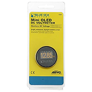 Blue Sea Systems 1733 Mini OLED DC Voltmeter, Yellow
