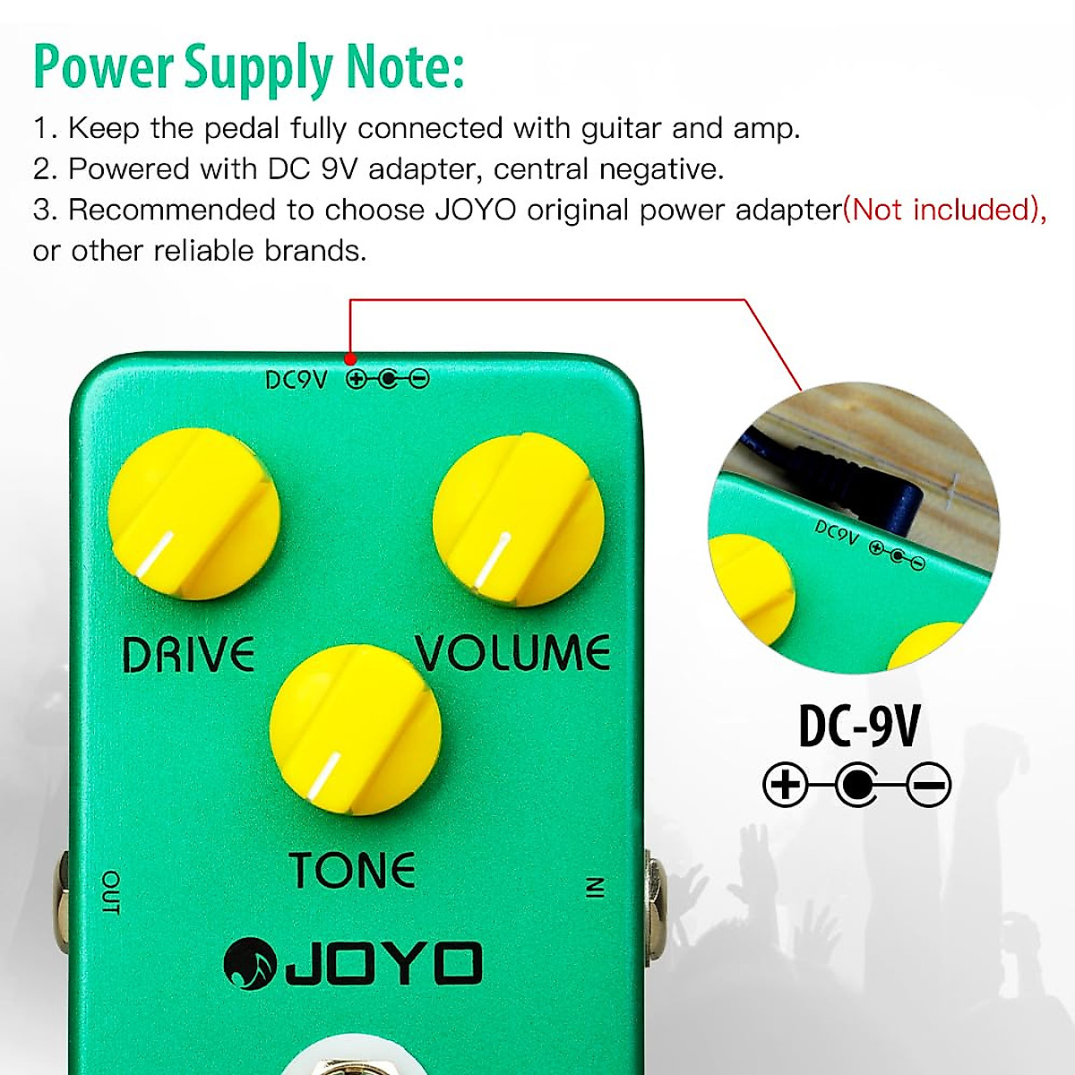 JOYO Vintage Overdrive Pedal Classic Tube Screamer Pedal for Electric Guitar Effect - True Bypass (JF-01)