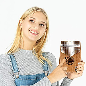 Kalimba Thumb Piano 17 Keys RANMING Mbira Finger Piano Kalimba Gifts for Adults Kids Beginners With Portable Handbag and Tune Hammer Thumb Pianos Finger Harp (Mahogany-Pickup)