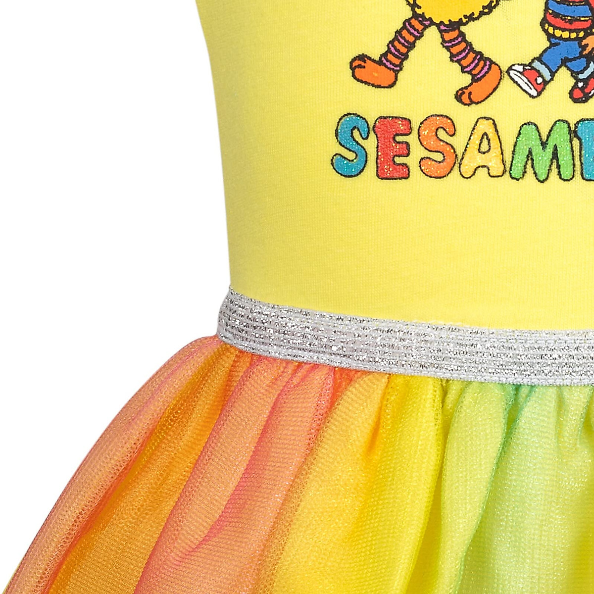 Sesame Street Bert and Ernie Big Bird Cookie Monster Infant Baby Girls Tulle Dress Yellow 18 Months