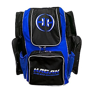 Hagan H-3.0 Multi-Sport Backpack Bag, Hockey, Baseball, Softball, lacrosse, field hockey - Large (Blk/Blue)