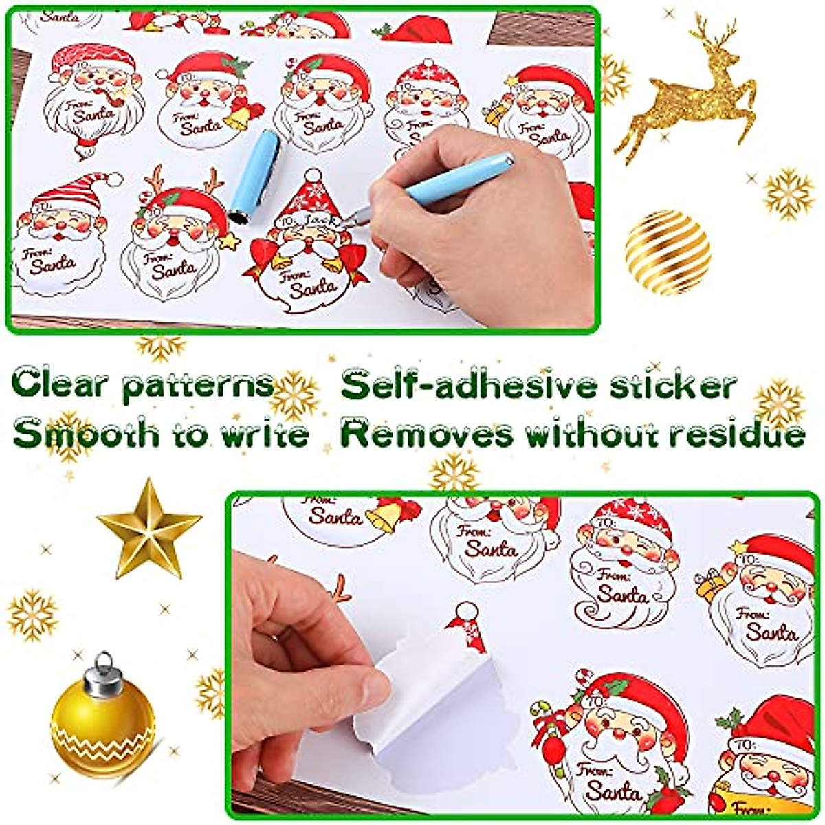 60 Pcs from Santa Tag Stickers Christmas Gift Name Labels for Holiday Festive Gift Wrapping Party Favors