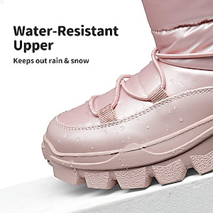 DREAM PAIRS Girls Boys Snow Boots Slip Resistant Outdoor Warm Ankle Winter Shoes Toddler/Little Kid,Size 12 Little Kid,Pink,KSB218