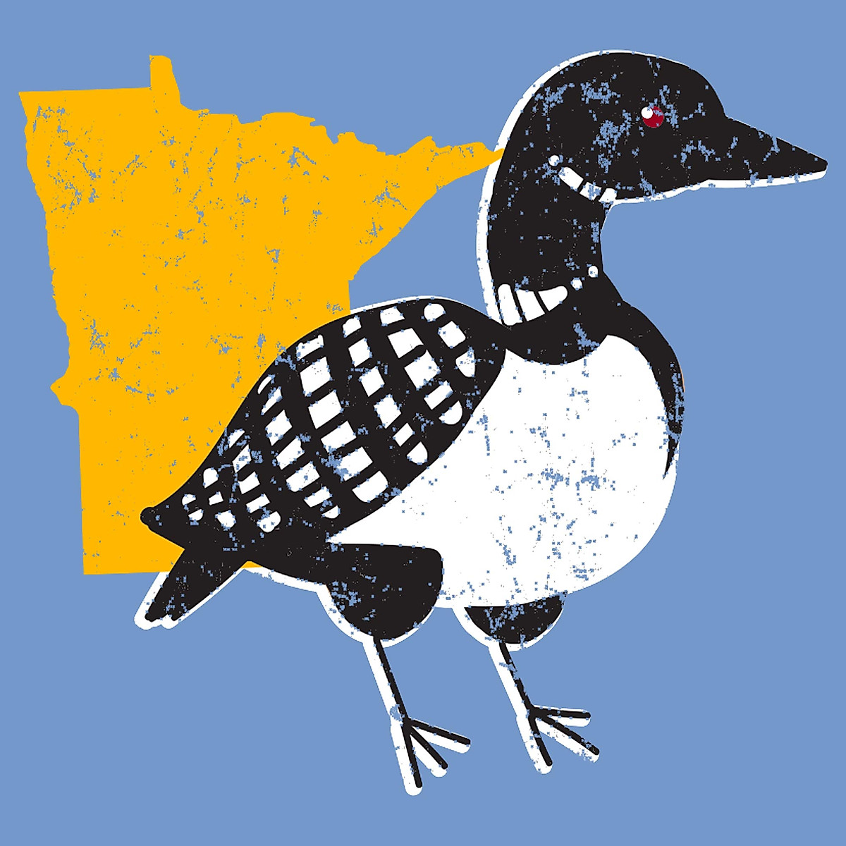 Minnesota State Bird - Loon State Pride T Shirt - Medium - Carolina Blue