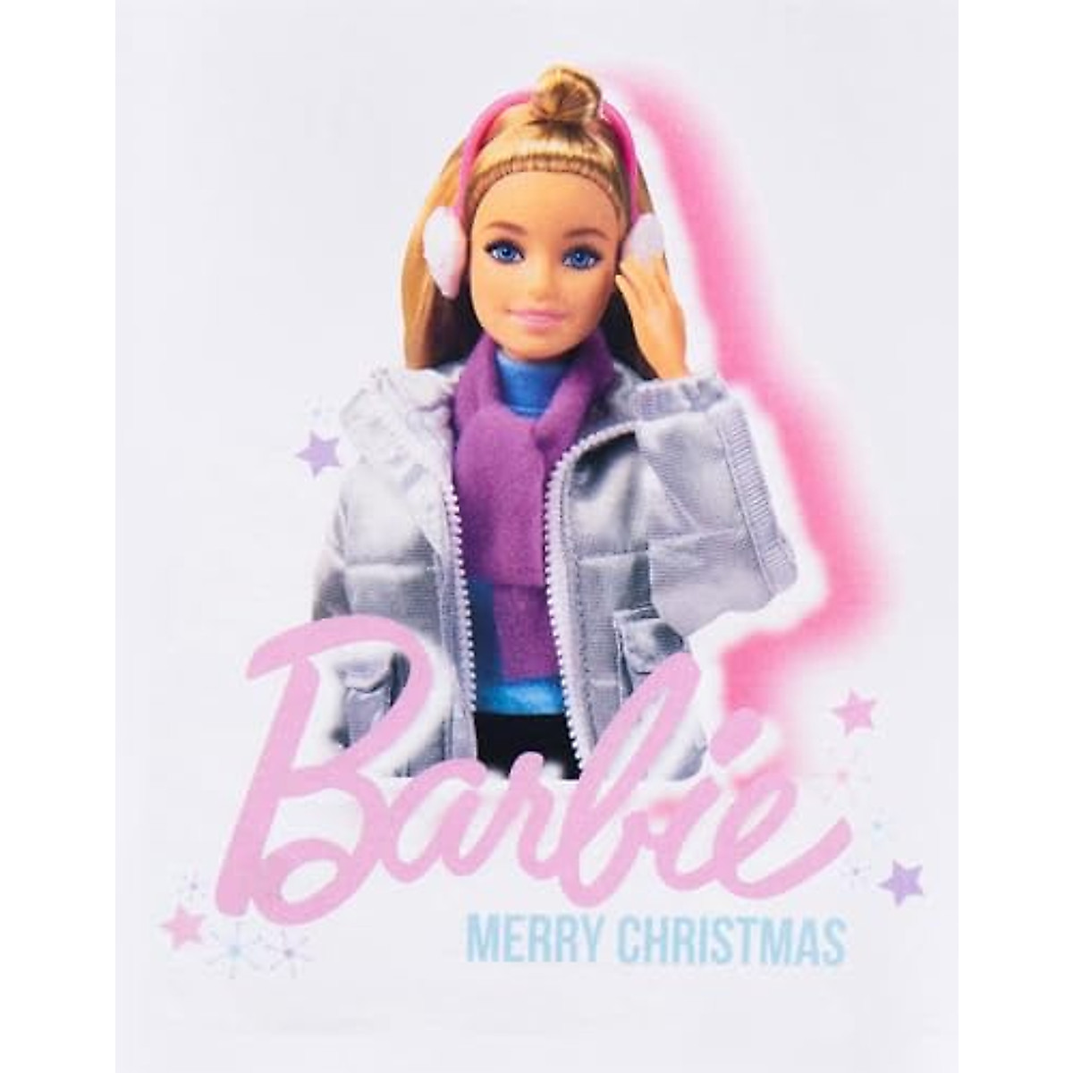 Barbie Christmas T-Shirt Womens Ladies Merry Christmas White Top