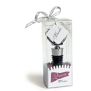 WEDDINGSTAR Queen Crown with Crystals Wine Stopper in Gift Packaging, Silver, One Size (8866)