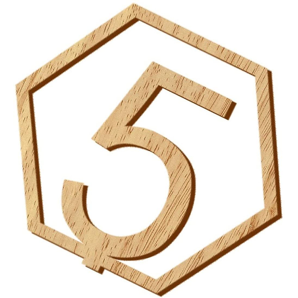 esowemsn 10pcs Wooden Table Numbers 1-10 Hexagon Shape Wedding Table Numbers with Holder Base DIY Floral Table Number Sign Stand for Wedding Party Event Catering Decoration