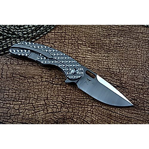 TwoSun Knife M390 Fold Satin Blade Flipper Gift Titanium Handle TS177